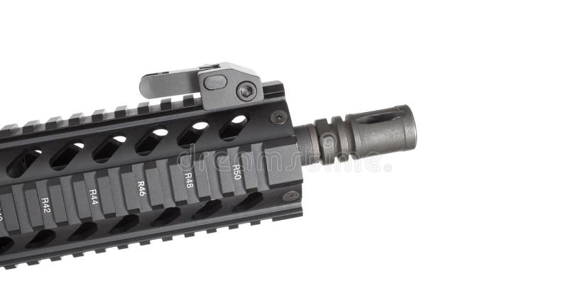 Back Up Iron Sights on an AR-15 Stock Image - Image of carbine, bolt ...