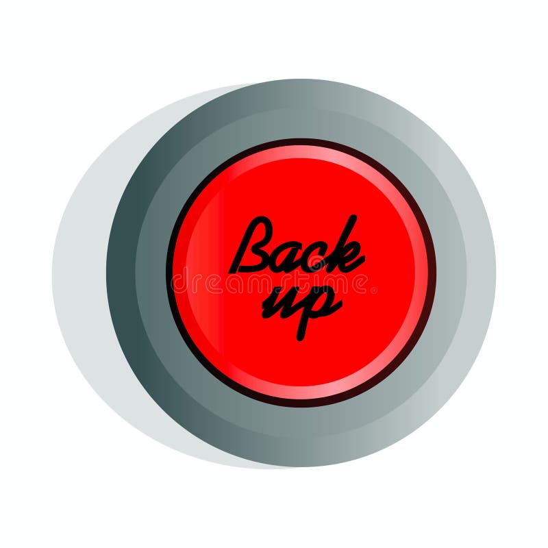 Back up Power Red Button. stock illustration. Illustration of future ...