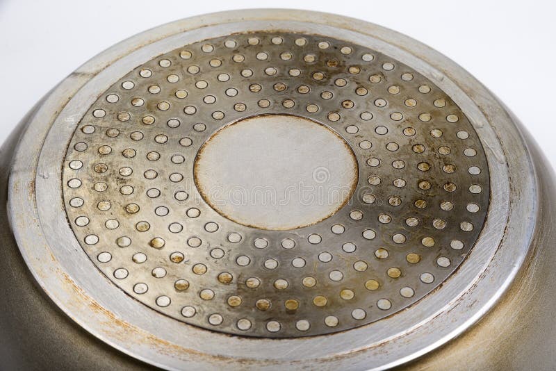 The Back of the Used Frying Pan with a Texture Stock Photo - Image of ...
