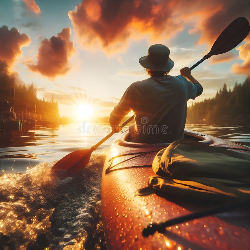 Back View Action Images of a Small Boat on a River Sailing into the ...