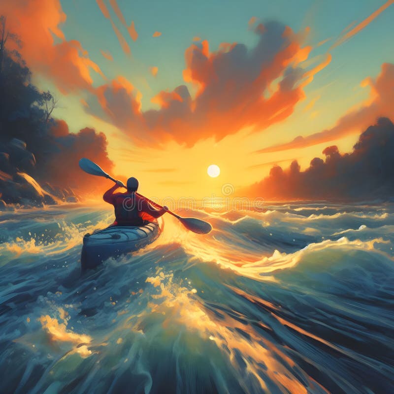 Back View Action Images of a Small Boat on a River Sailing into the ...