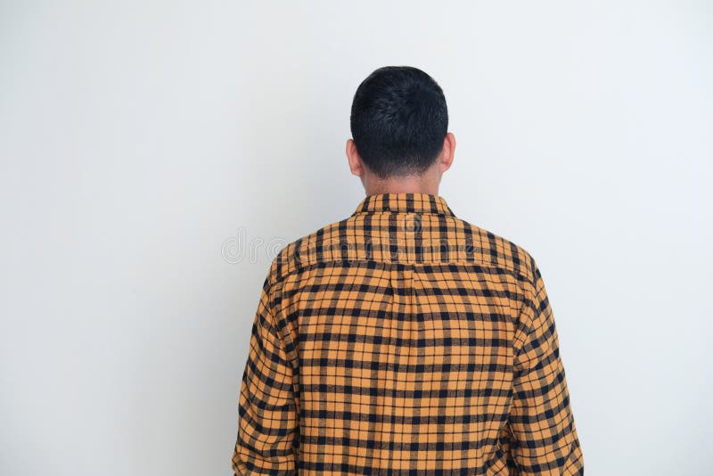 Back View of Adult Asian Man Looking Something Stock Photo - Image of ...