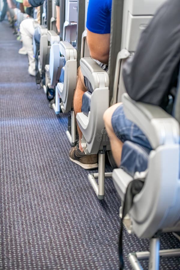 Airplane Aisle with Row of Seats Stock Image - Image of flight, seat ...