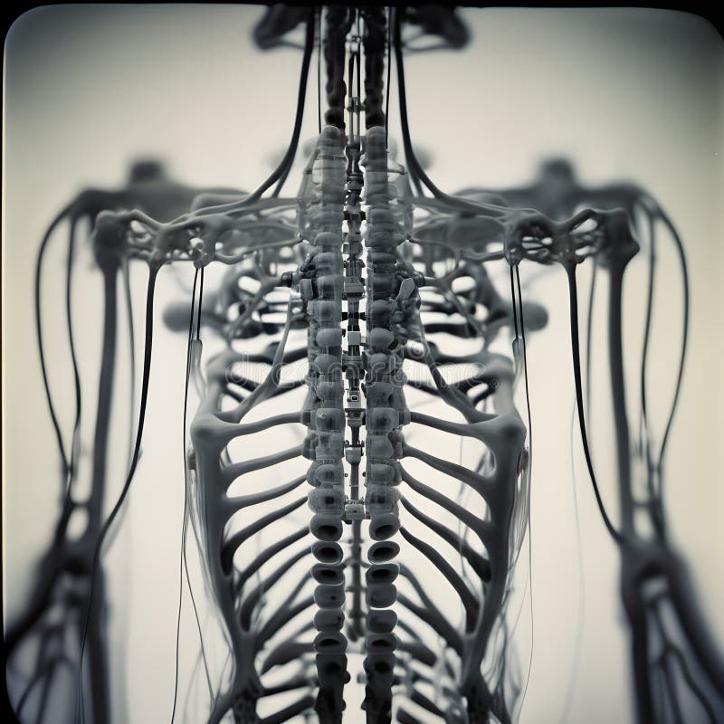 The Back View of an Android Skeleton with Structures that Mimic Human ...