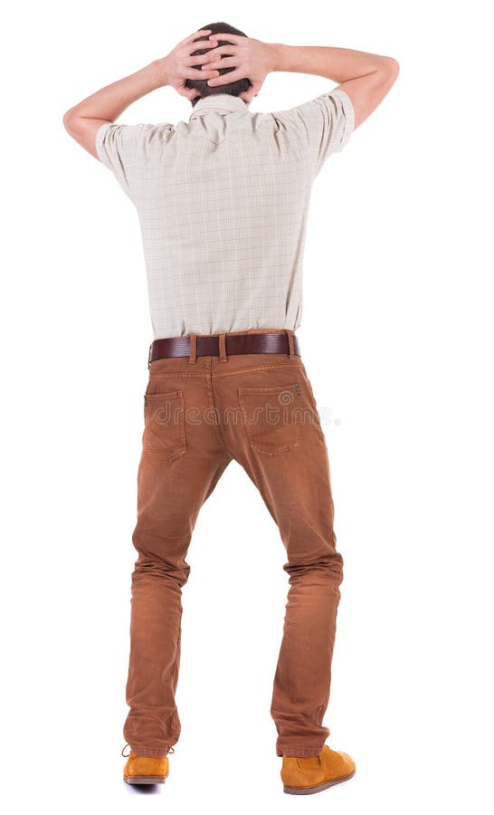 Back View of Angry Young Man Stock Photo - Image of background ...
