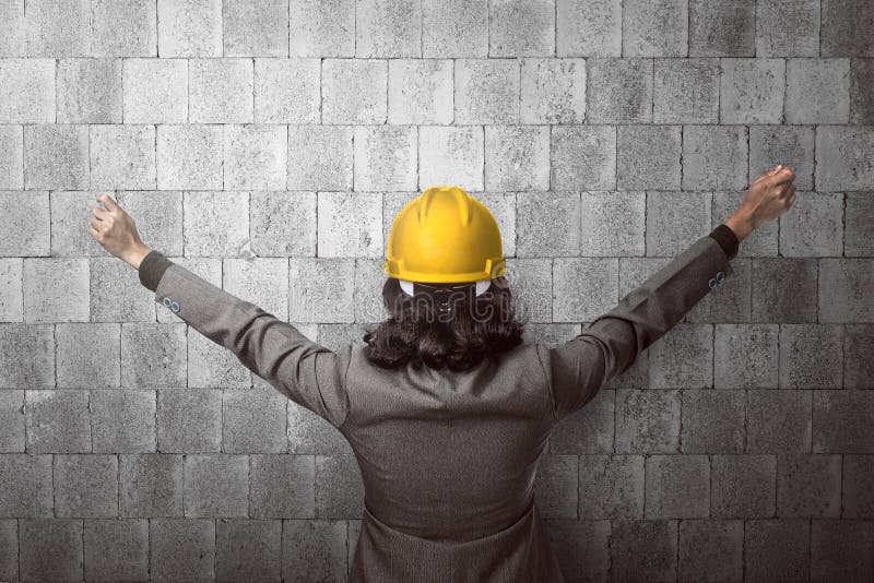 Back View Architect Raise Hand Stock Image - Image of occupation ...