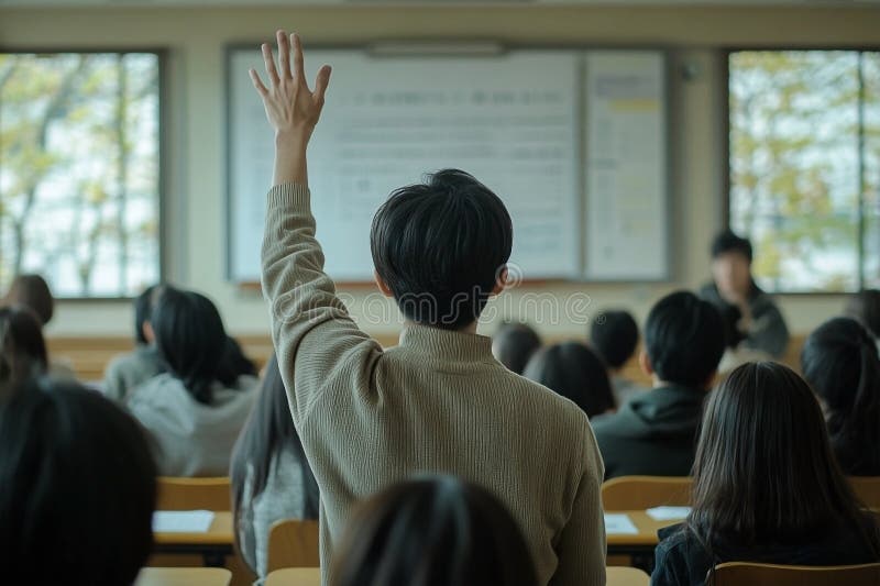 Asian Student Raising Hand Classroom Education Participation Stock Photos - Free & Royalty-Free ...