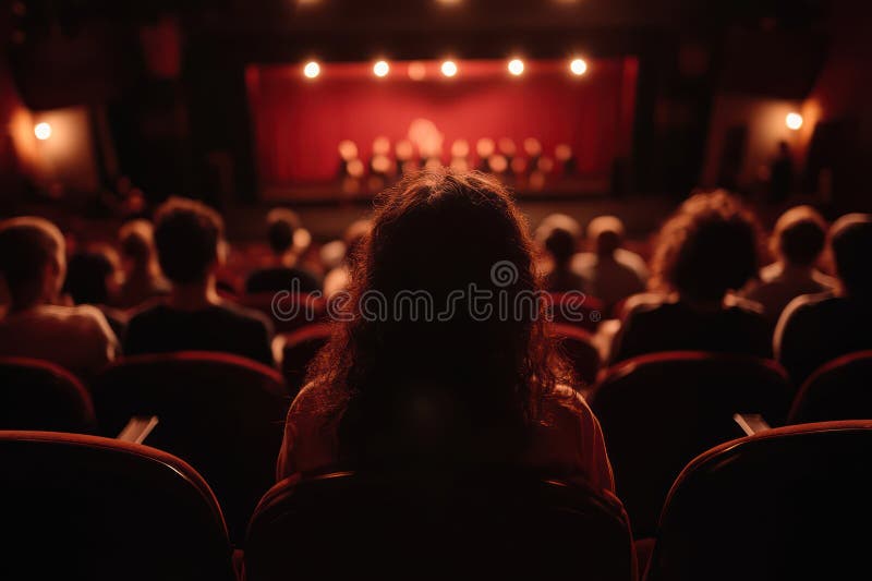 Back View of Audience Watching Theater Show Stock Photo - Image of ...