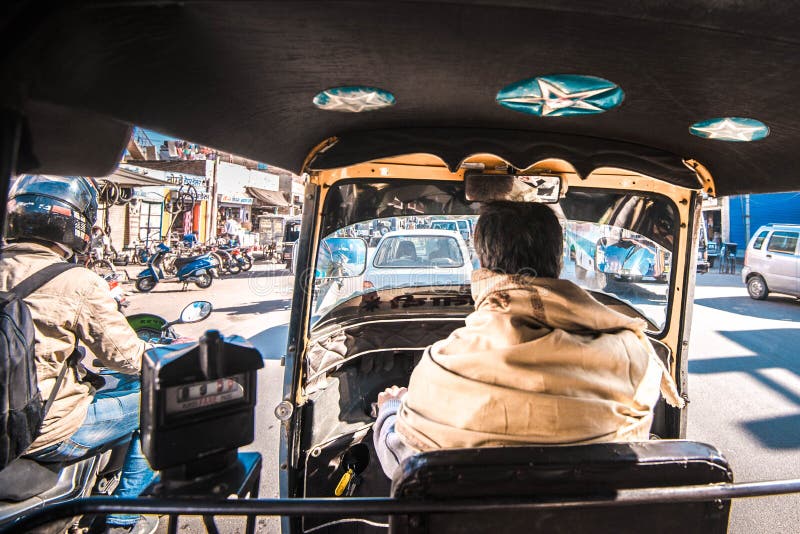 Back-view of Auto Rickshaw Driver, Jaipur, India Editorial Image ...
