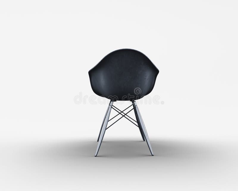 Back View of the Black Dinning Chair with Metal Legs Stock Image ...