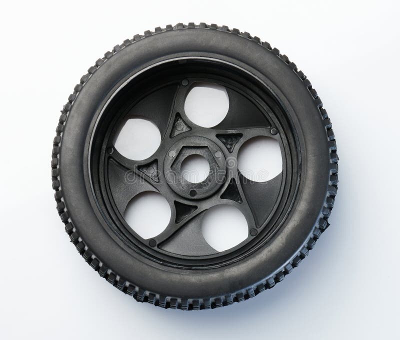 Back View of Black Plastic Wheel Stock Photo - Image of industrial ...