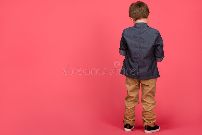 Back View of Boy in Casual Clothing Stock Photo - Image of childhood ...