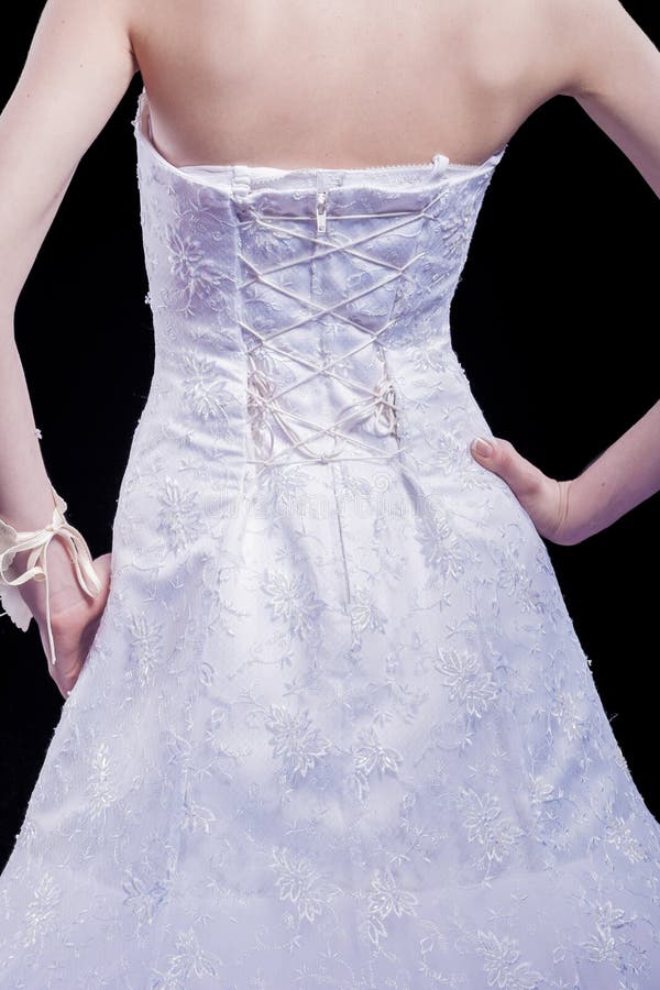 Back View of Bride in Wedding Dress Stock Photo - Image of apparel ...
