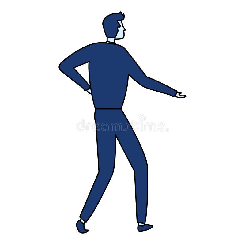 Back view man character stock illustration. Illustration of character ...