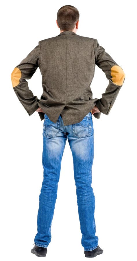 Back View of Business Man in Jacket . Stock Photo - Image of isolated ...