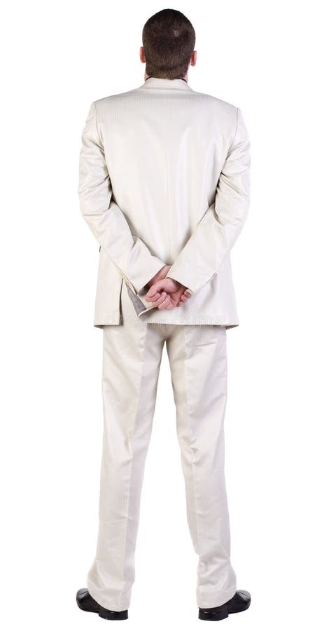Full Body Portrait of Young Businessman, Back View Stock Photo - Image ...