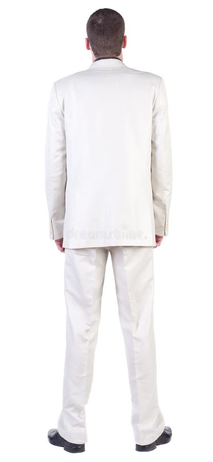 Back View of Business Man Looks Ahead Stock Image - Image of backside ...