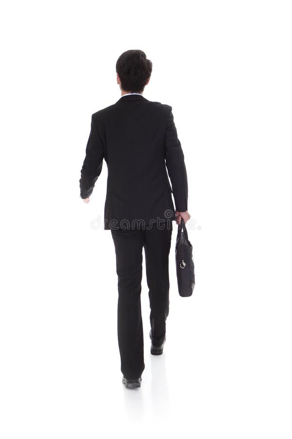 Back View of Business Man Arms Up Stock Image - Image of achievement ...