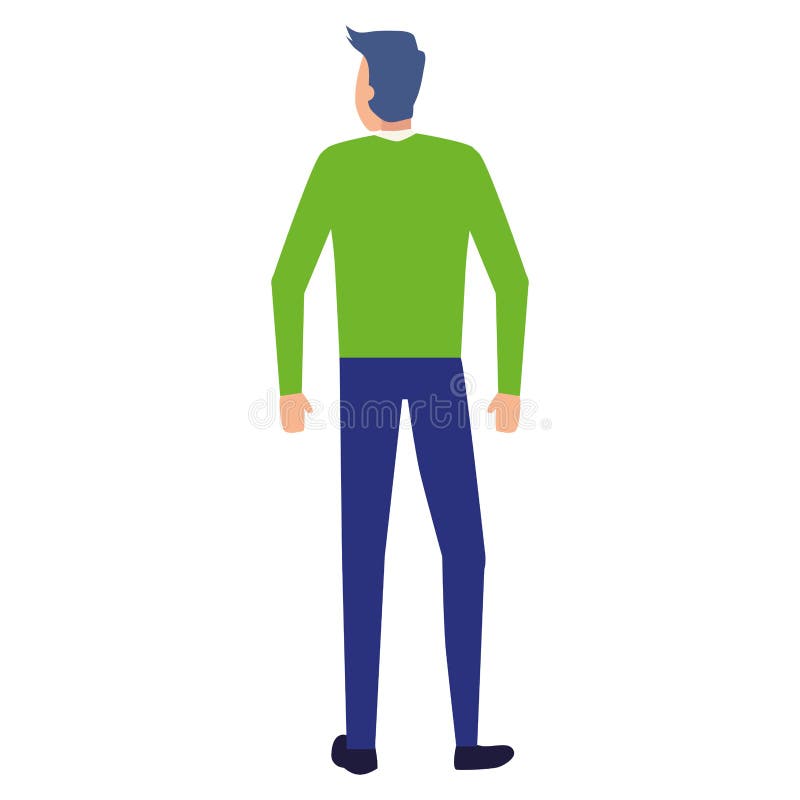 Back View Business Man on White Background Vector Stock Illustration ...