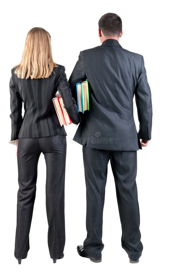 Back View of Business Team Look into the Distance. Stock Image - Image ...