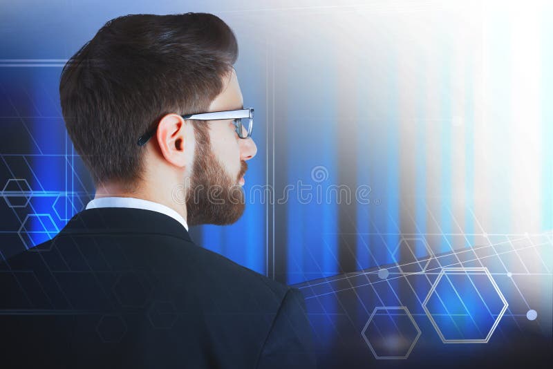 Back View Businessman Profile Stock Photo - Image of business, modern ...