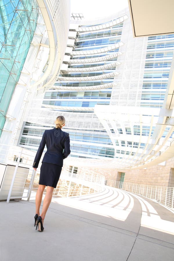 Back View of Businesswoman Looking at Business Building Stock Image ...