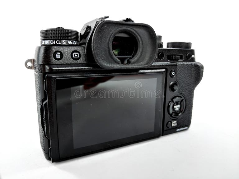 Back View of a Camera Display Showing Modern Controls and Buttons Stock ...