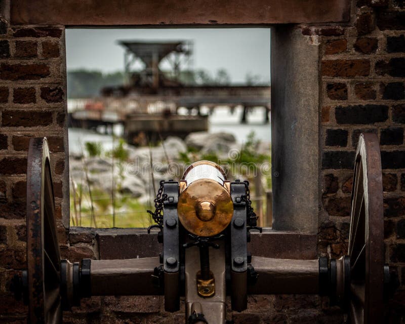 Back View of Cannon Fort Weapon in Building Editorial Image - Image of ...