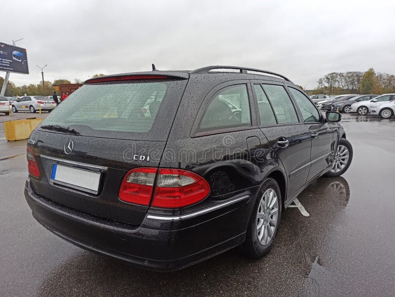 Back View of a Car Mercedes-Benz E-Class Station Wagon Editorial Stock ...