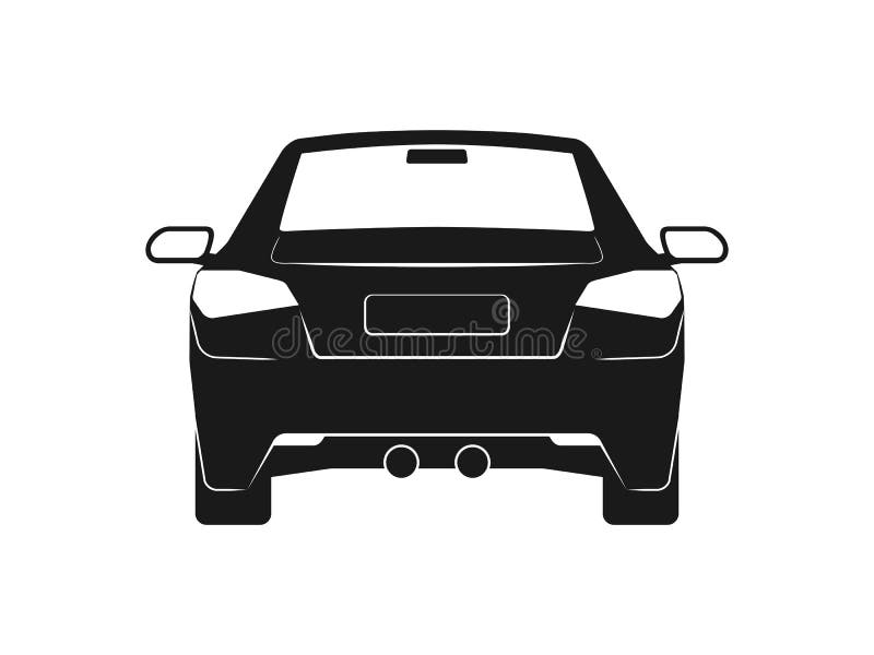 Back View of a Car Symbol for Web Site, Logo, App, Vector Stock Vector ...