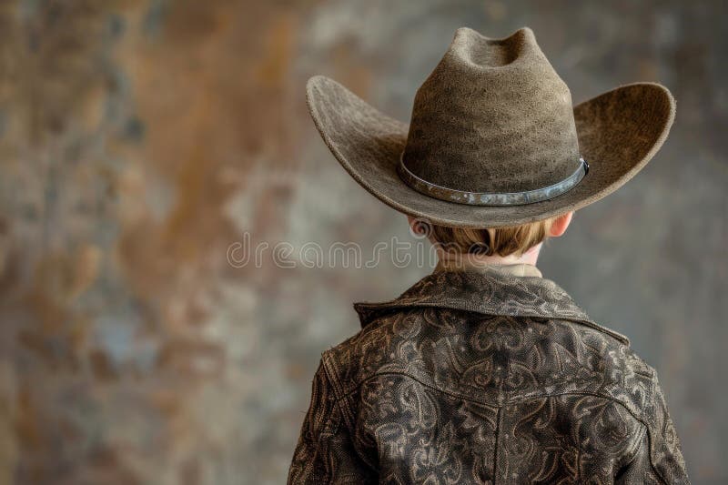 Young Cowboy in Hat Facing Away Stock Photo - Image of culture, vintage ...