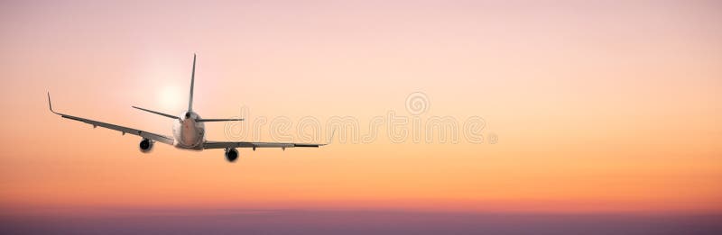 Back View of Commercial Airplane Stock Photo - Image of commercial ...