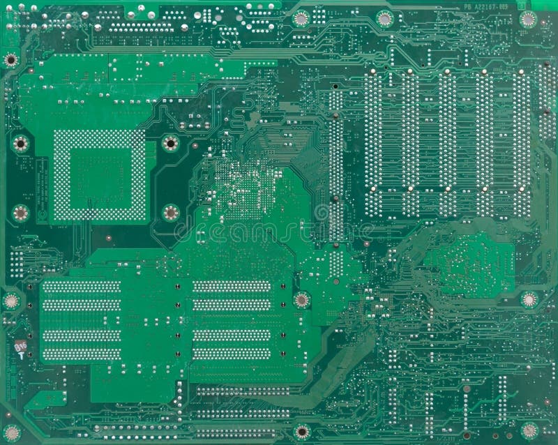 Back View of a Computer Motherboard Chip Stock Image - Image of ...
