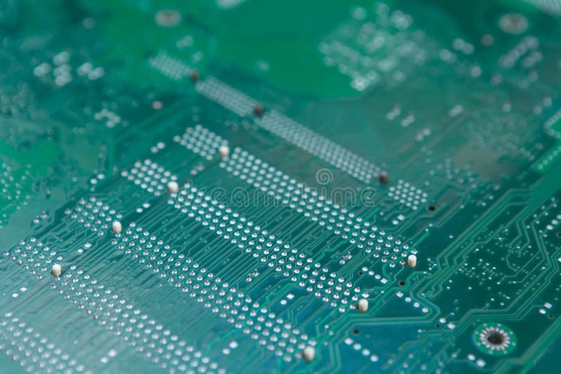 Back View of a Computer Motherboard Chip Stock Photo - Image of green ...