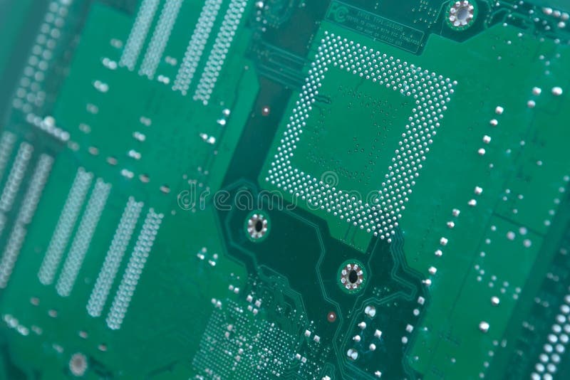 Back View of a Computer Motherboard Chip Stock Photo - Image of board ...
