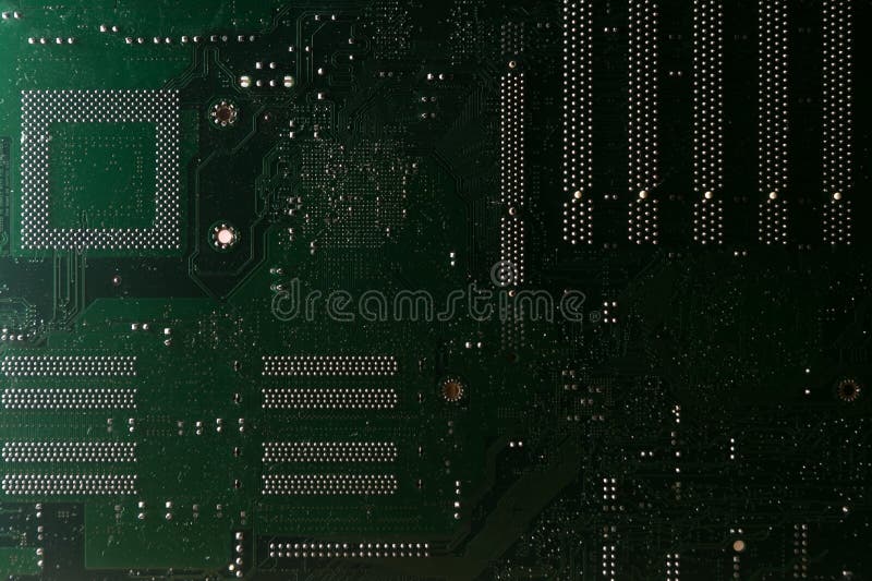 Back View of a Computer Motherboard Chip Stock Image - Image of ...