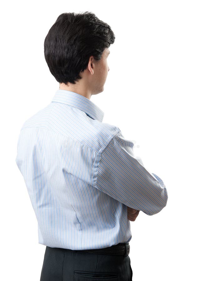 Back View of Confident Businessman Stock Image - Image of male, studio ...