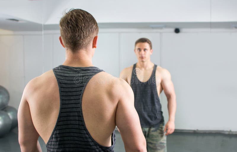 Back View of Confident and Masculine Man at the Gym Stock Photo - Image ...