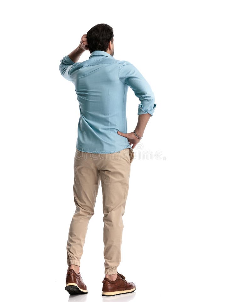 Back View Confused Young Man Scratching Head Stock Photos - Free ...