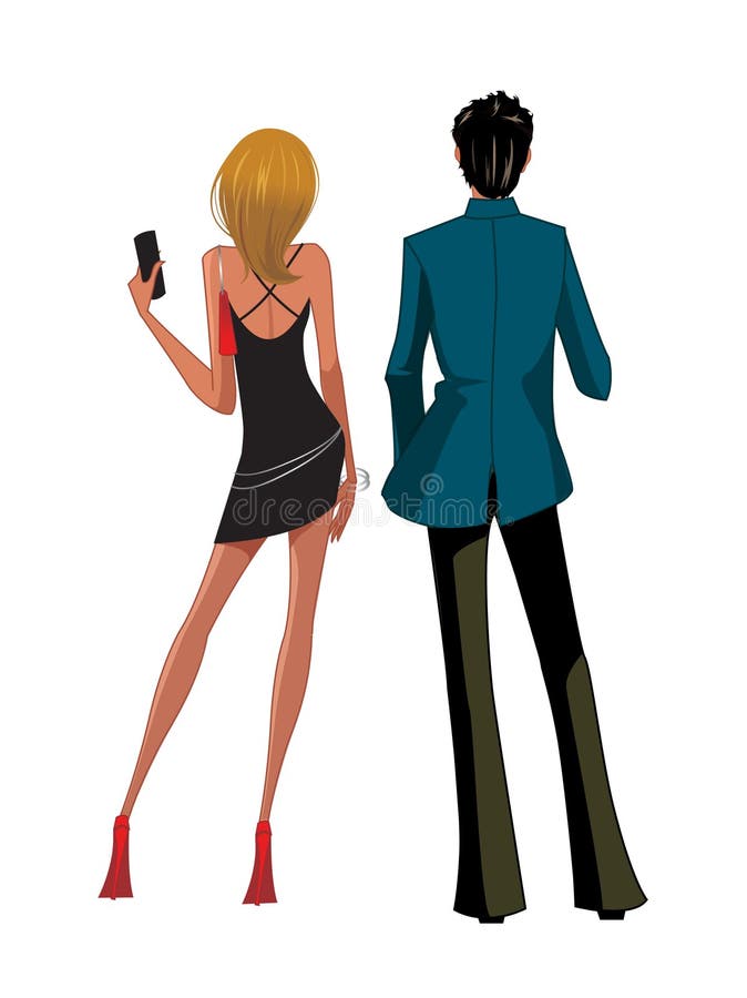 Back view of couple stock vector. Illustration of casual - 28275580