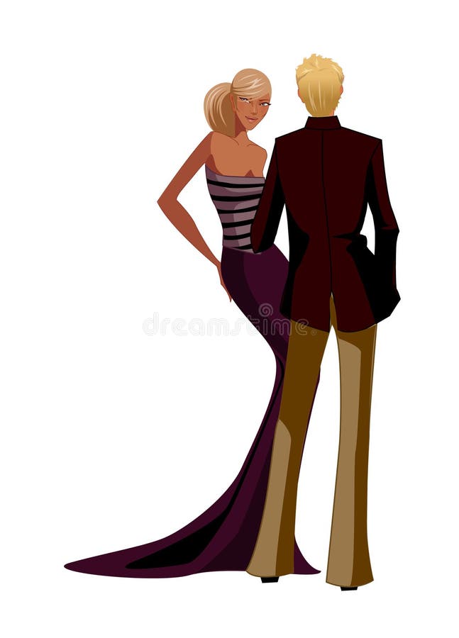 Back view of couple stock vector. Illustration of casual - 28275580