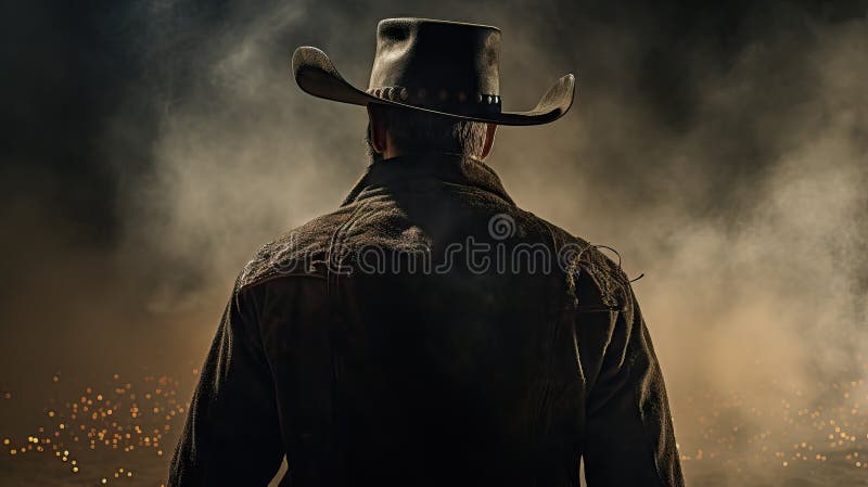 Back View of a Cowboy AI Generated Stock Illustration - Illustration of ...