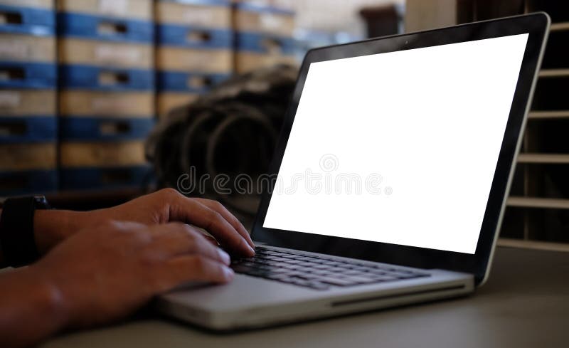 145 Back View Business Man Working Desktop Computer Modern Office Stock ...