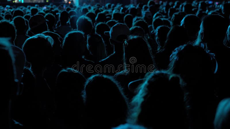 Back View of a Crowd of People at an Outdoor Concert Stock Video ...