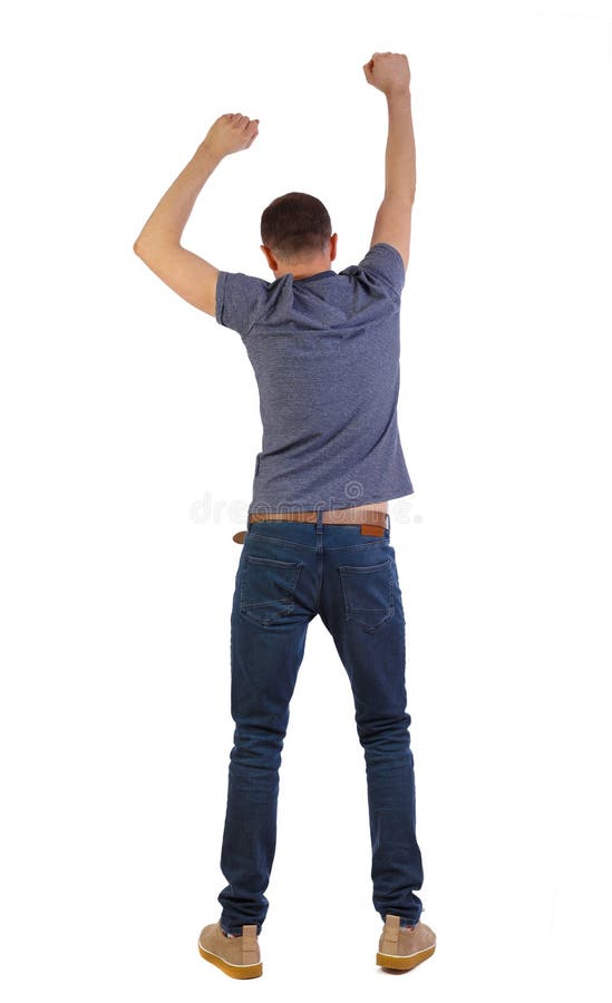 Back View of Dancing Man. Guy Watching Stock Photo - Image of executive ...