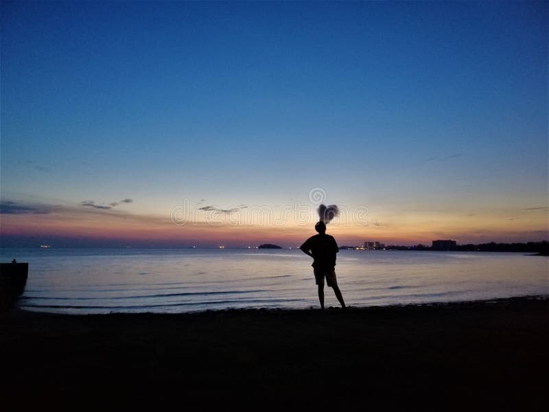 A Back View with a Deep Feeling Stock Image - Image of knew, shape ...