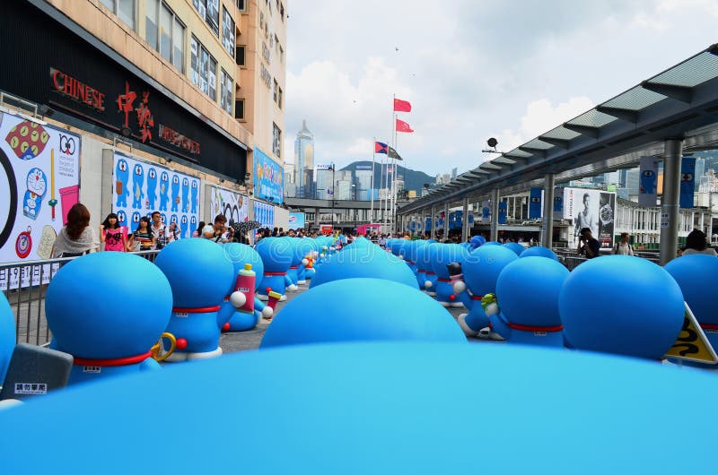 Back View of Doraemon Figures in Harbour City Editorial Photo - Image ...