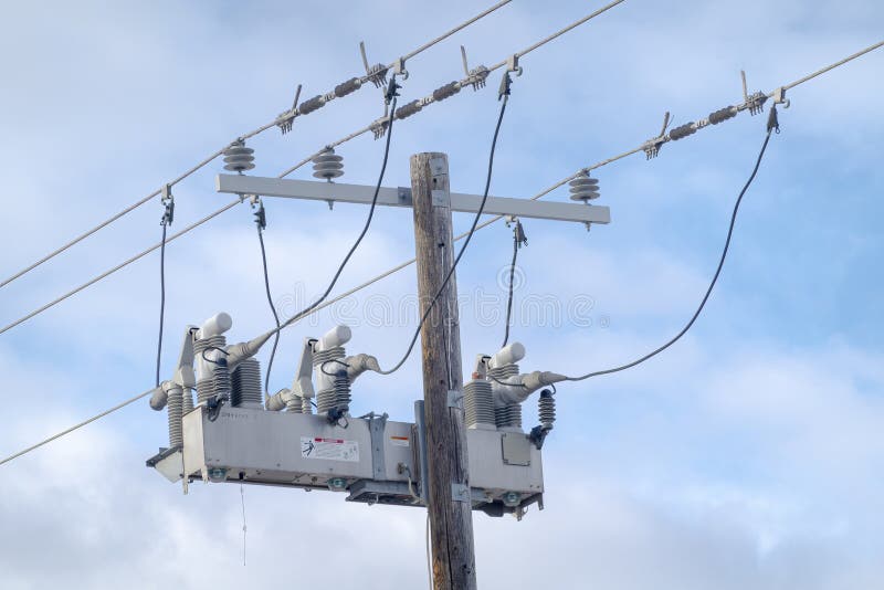 Back View of an Electric Three-phase Overhead Distribution Switch ...
