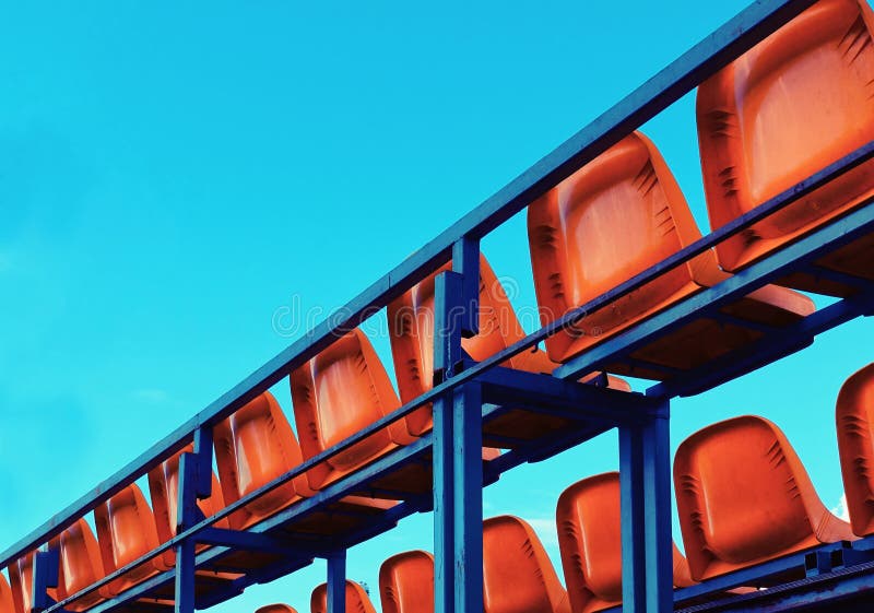 Back View Of Empty Red Seats In A Stadium Stock Photo - Image of ...