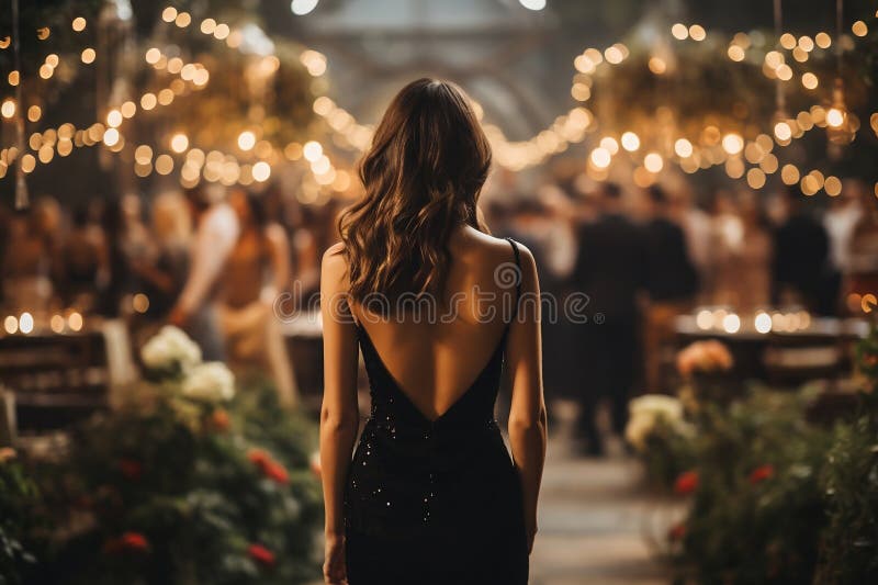 Back View of Event Planner Organizing a Party. AI Stock Illustration ...